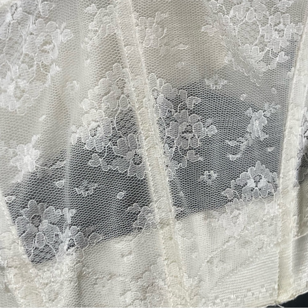 Vintage Lace Bustier Corset White Lace Bra Top Sears … - Gem